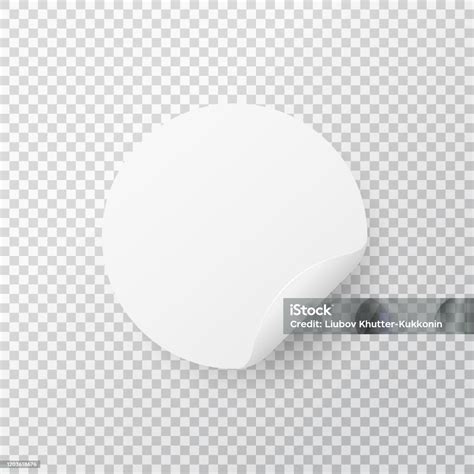투명 한 배경에 흰색 원 스티커입니다 접힌 가장자리와 현실적인 라운드 스티커 용지 레이블 스티커 메모 모형 벡터 일러스트레이션 0명에 대한 스톡 벡터 아트 및 기타 이미지