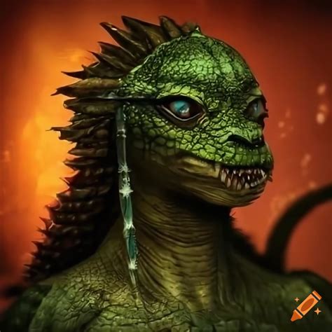 Humanoid Tribal Reptile Close Up Fantasy High Definition Ultra