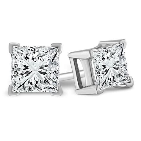Diamond Solitaire Earrings 05 Ct Tw 14k White Gold Rogers And Brooke
