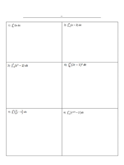 Worksheet Definite Integrals Pdf