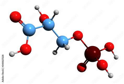 3d Image Of 3 Phosphoglycerate Skeletal Formula Molecular Chemical Structure Of 3