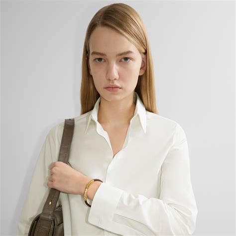 Leather Check Bracelet In Goldmilitary Women Burberry® Official