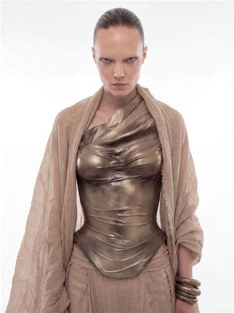 Dune Leather Corset Desert Warrior Waist Cincher Futuristic Armor