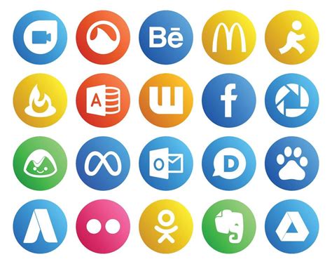 20 Social Media Icon Pack Including Flickr Baidu Facebook Disqus