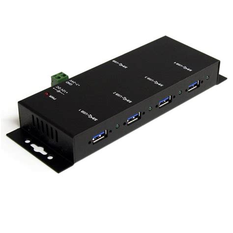 StarTech Com 4 Port Industrial USB 3 0 Hub With ESD Protection Transparent