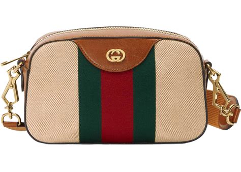 Gucci Vintage Shoulder Bag Canvas Beige In Canvas With Gold Tone Us