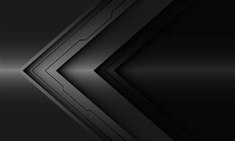 Abstract Metallic Arrow Black Line Circuit Cyber Direction Geometric Design Modern Futuristic
