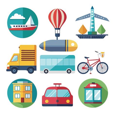 교통 만화 일러스트레이션 프리미엄 벡터