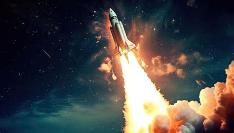 Premium Ai Image Rocket Launching Into Space Exploration Mission Generative Ai