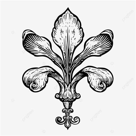 Fleuudelis 빈티지 벡터 조각 프랑스 왕족의 상징 백합 드 문양 빈티지 조각 가톨릭 상징 Png 일러스트 및 이미지