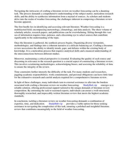 Literature Review On Weather Forecasting Pdf Weather Weather Forecasting