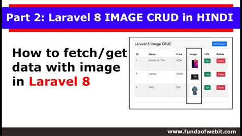 Part 2 Laravel 8 Image Crud In Hindi How To Fetchget Image From Database In Laravel 8 In