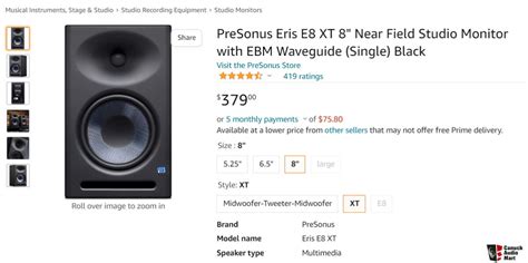Presonus Eris E8 Xt Studio Monitor Photo 4048547 Canuck Audio Mart