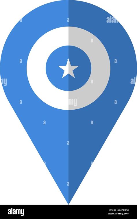Somalia Flag Location Map Pin Icon Vector Illustration Design Stock