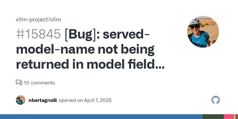 Bug Served Model Name Not Being Returned In Model Field Of Response · Issue 15845 · Vllm