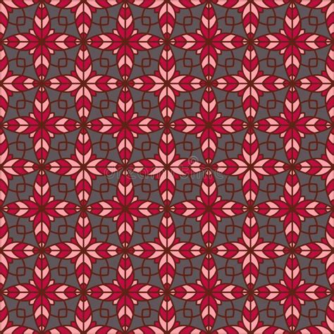 Creative Floral Geometry Seamless Vector Tile Pattern Abstract Flower Repeating Tiling