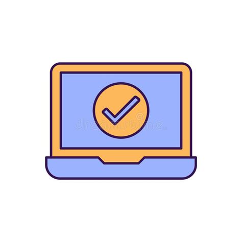 Check Mark Outline With Colors Fill Vector Icon That Can Easily Edit Or Modify Stock Vector