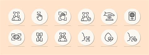 Identification Set Icon Dna Rna Face Recognition Two Factor Verification Fingerprint Biometrics