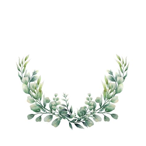 Wreaths Of Watercolor Leaves 12028244 Png