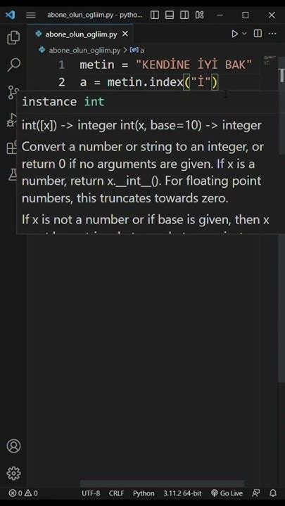 Pythonda Index Metodu Python Yazılım Programlama Youtube