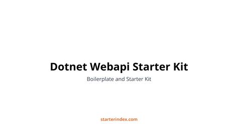 dotnet webapi starter kit starter index
