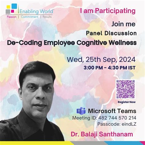 Decoding Employee Cognitive Wellness Dr Balaji Santhanam