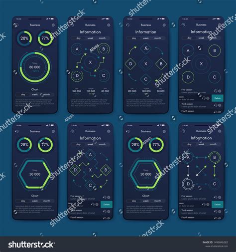 Different Ui Ux Gui Screens Flat Stock Vector Royalty Free 1496846282 Shutterstock