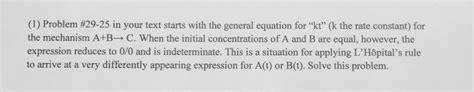 Physical Chemistry Kinetics Problem Chegg