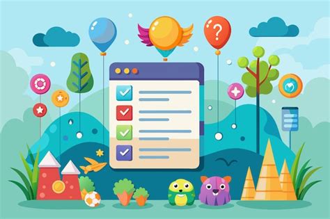 Premium Vector A Dropdown Menu With Whimsical Illustrations Representing Each Option