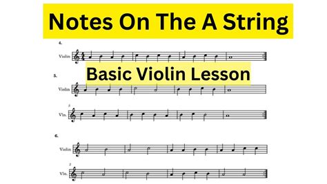 Lesson 9 Notes On The A String Violin Lesson For Beginners Exercises 4 5 And 6 Teacherbob