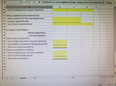Solved The Answers Are The Excel Formulas Not The Numbers