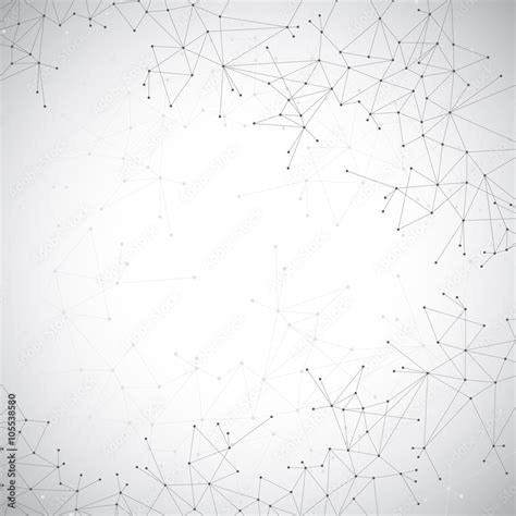 Geometric Grey Background Molecule And Communication Connected Lines With Dots Vector
