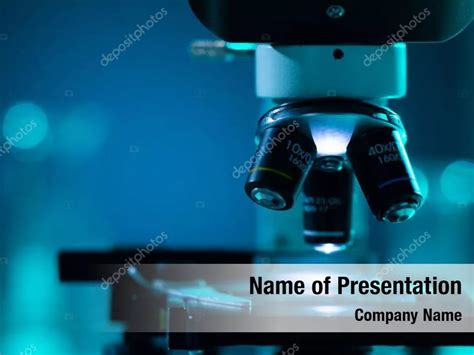 Microscope Close Up Scientific Powerpoint Template Microscope Close