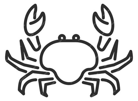 Premium Vector Crab Line Icon Underwater Animal Shellfish Symbol