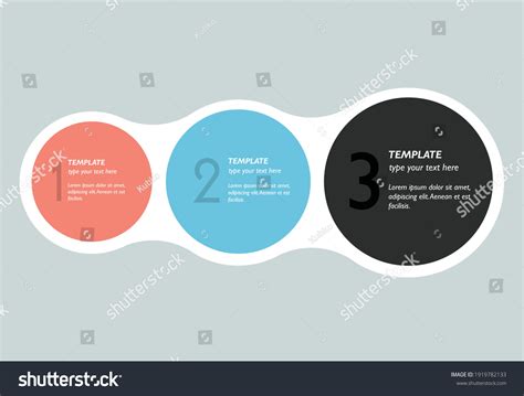 Three Steps Elements Bubble Chart Scheme Stock Vector Royalty Free