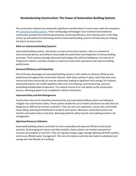 Ppt Revolutionizing Construction Powerpoint Presentation Free Download Id12285499