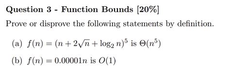 Solved How To Do Part A Prove The Theta Bound By