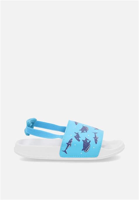 Printed Sandals Blue Pop Candy Shoes
