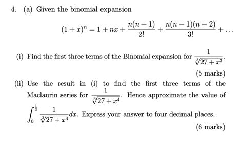 Solved Help A Given The Binomial Chegg Com