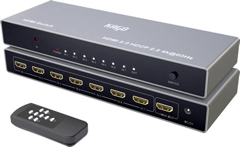 Kago Hdmi Switch 7 In 1 Out 4k 60hz 7 Ports Hdmi Splitter With Remote Hdmi Selector