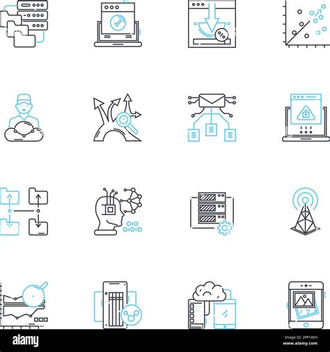 Mobile Computing Linear Icons Set Mobility Portability Connectivity Convenience Efficiency