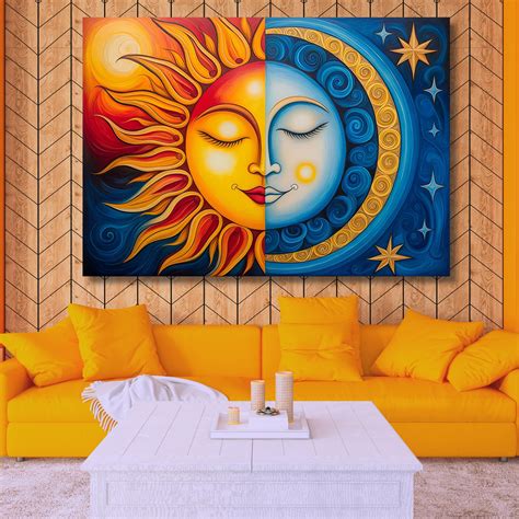 Sun And Moon Abstract Drawing