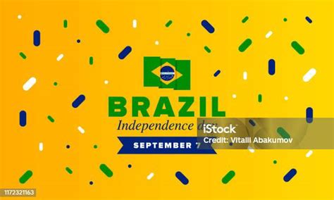 브라질 독립기념일 행복한 국경일 자유의 날 9월 7일 연례 기념 브라질 국기입니다 애국적인 브라질 디자인 포스터 카드 배너 템플릿 배경 벡터 일러스트레이션 0명에 대한 스톡