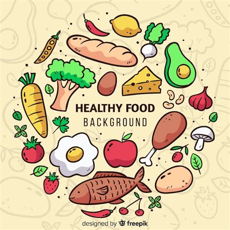 Vectores E Ilustraciones De Alimentacion Saludable Dibujo Para
