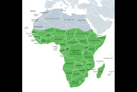 Map Of Sub Saharan Africa