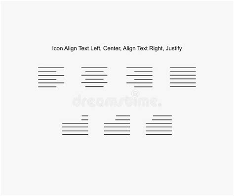 The Design Contains The Align Text Icon Left Center Align Text Right Justify Stock Vector