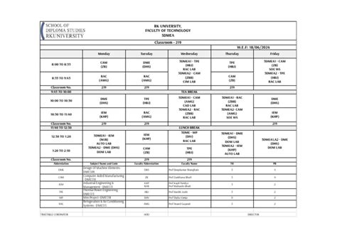 5dme Updated Time Table Pdf Engineering Secondary Sector Of The Economy