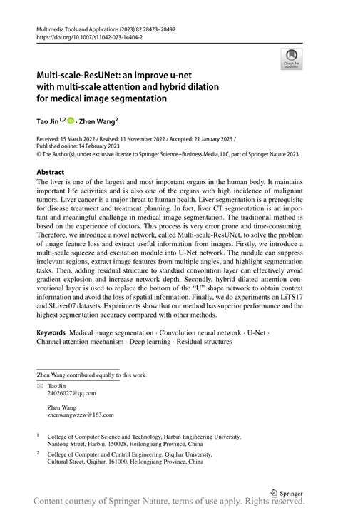 Multi Scale Resunet An Improve U Net With Multi Scale Attention And Hybrid Dilation For Medical
