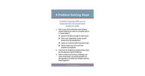 Teach Students The Problem Solving Steps Problem Solving Problem Solving Skills Positive
