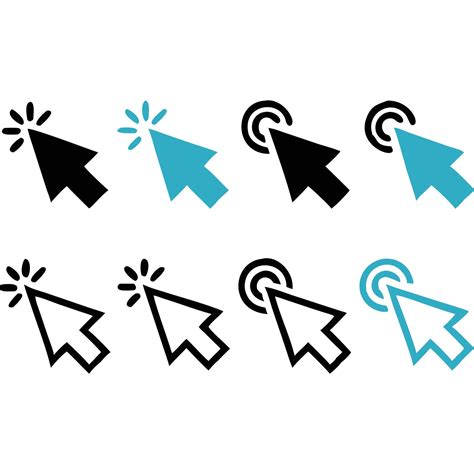 Collection Of Cursor Icons Click Hover Pointer Black Blue Collection Of Cursor Icons Click Hover Pointer Black Blue